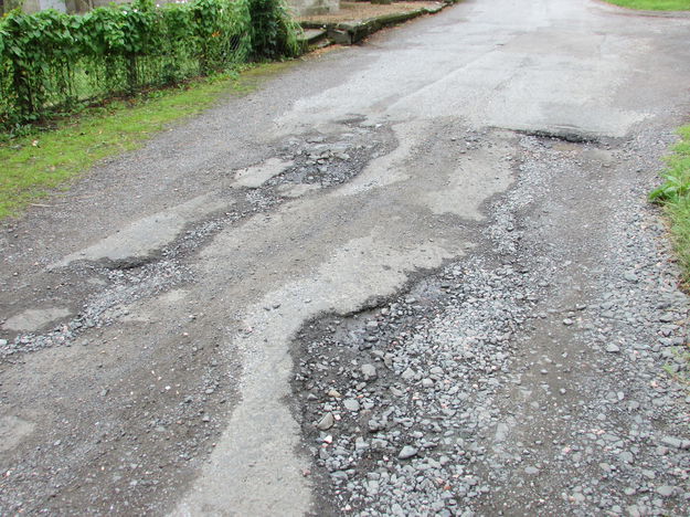 Schlaglöcher Feldweg Ausbessern